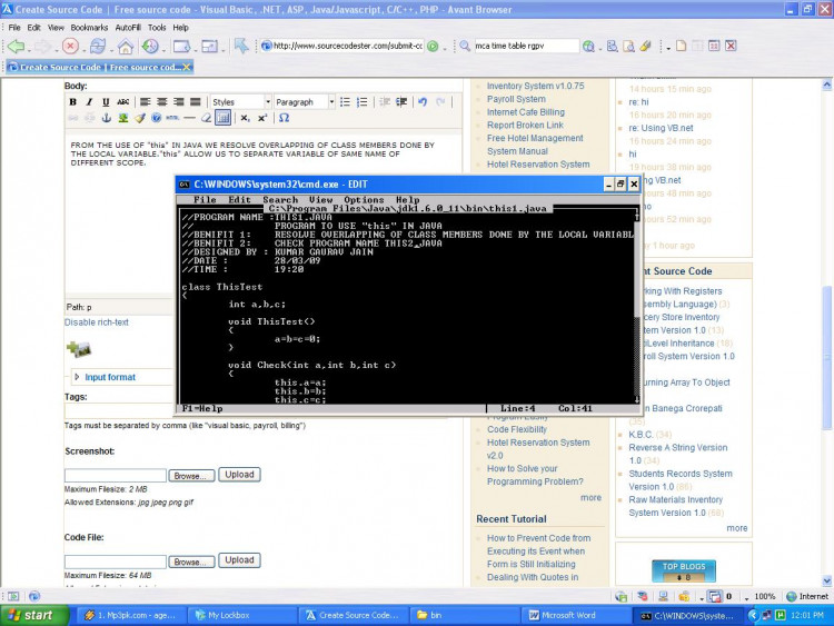 "this" IN JAVA VER.1.1 | SourceCodester